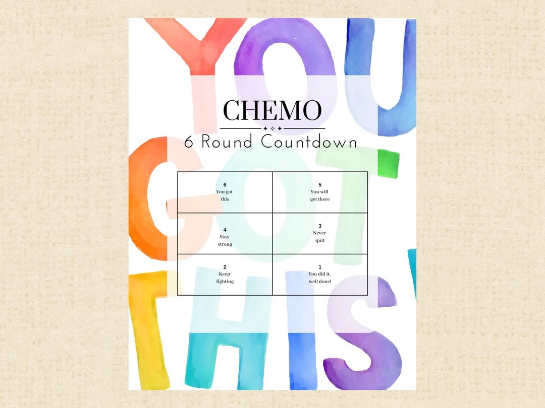 6-round Chemo Treatment Countdown Calendar for Cancer Printable - Daily ...
