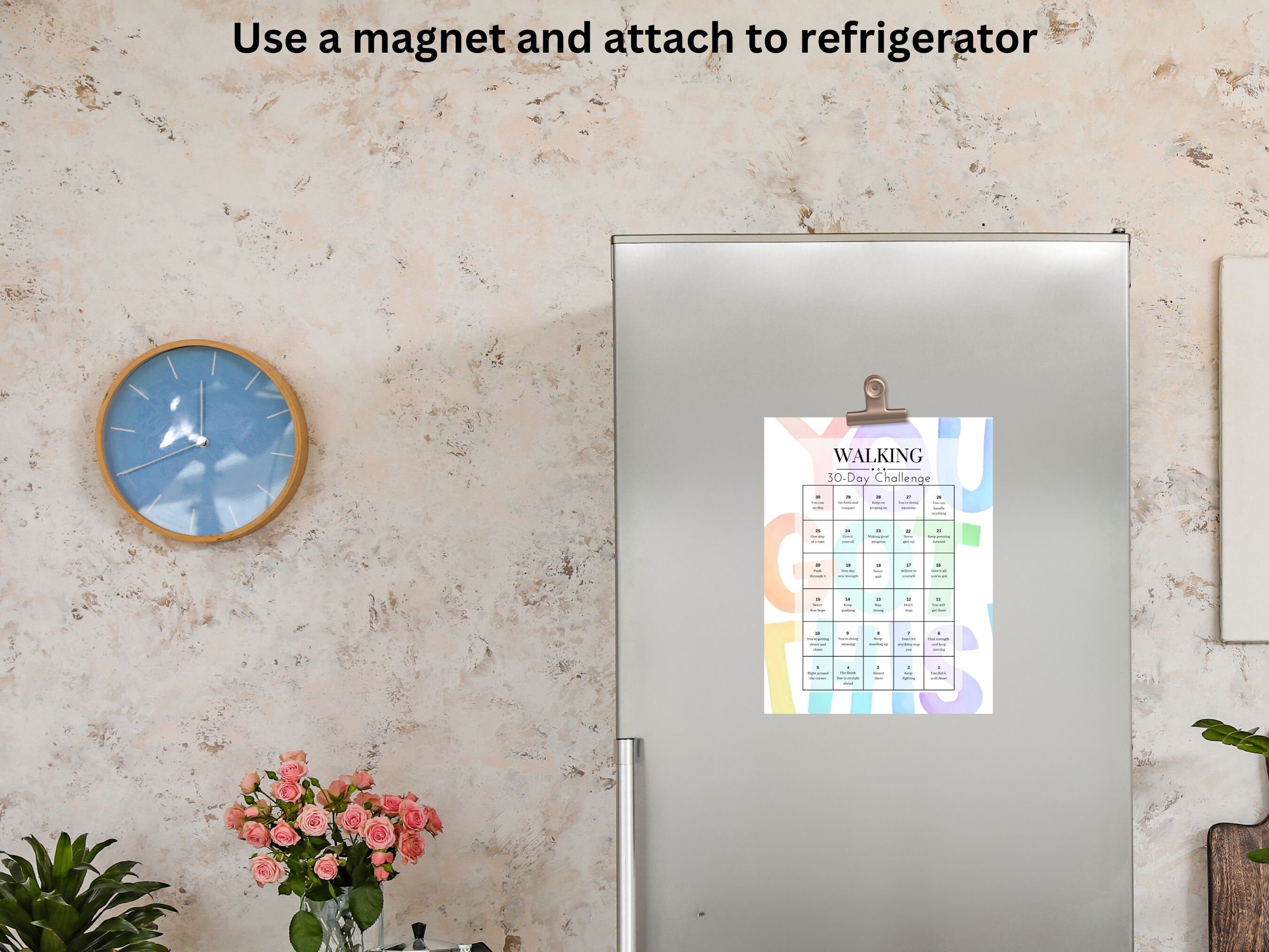 30-day Walking Challenge Countdown Calendar Printable, Walking for ...