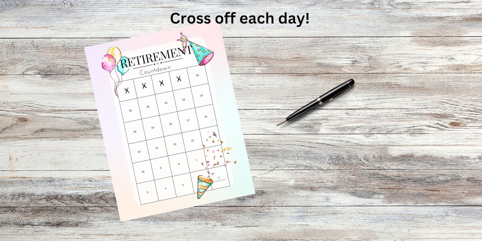 Retirement Countdown Calendar Instant Download Printable PDF - Etsy