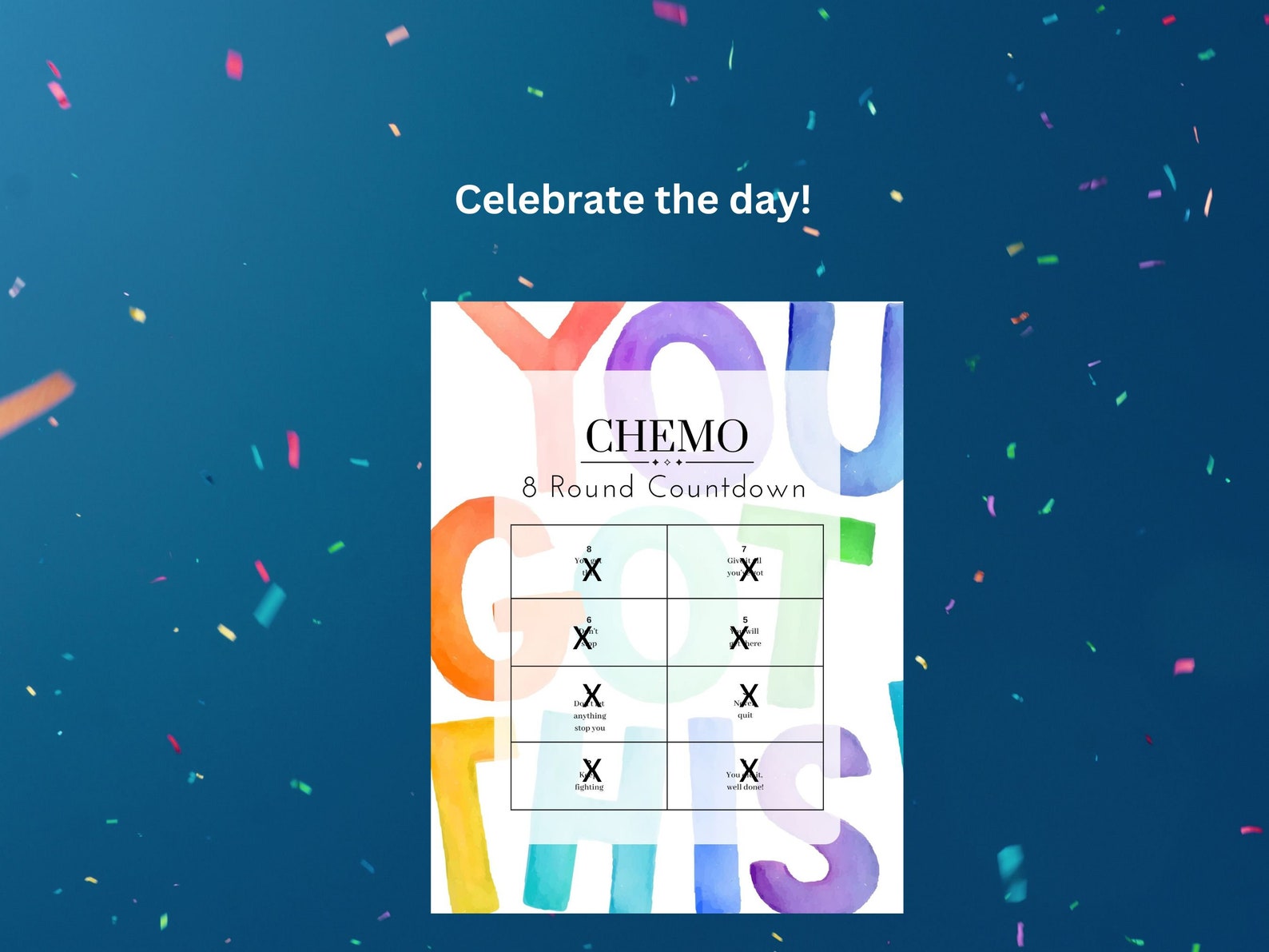 8-round Chemo Treatment Countdown Calendar Tracker Journal Care Package ...