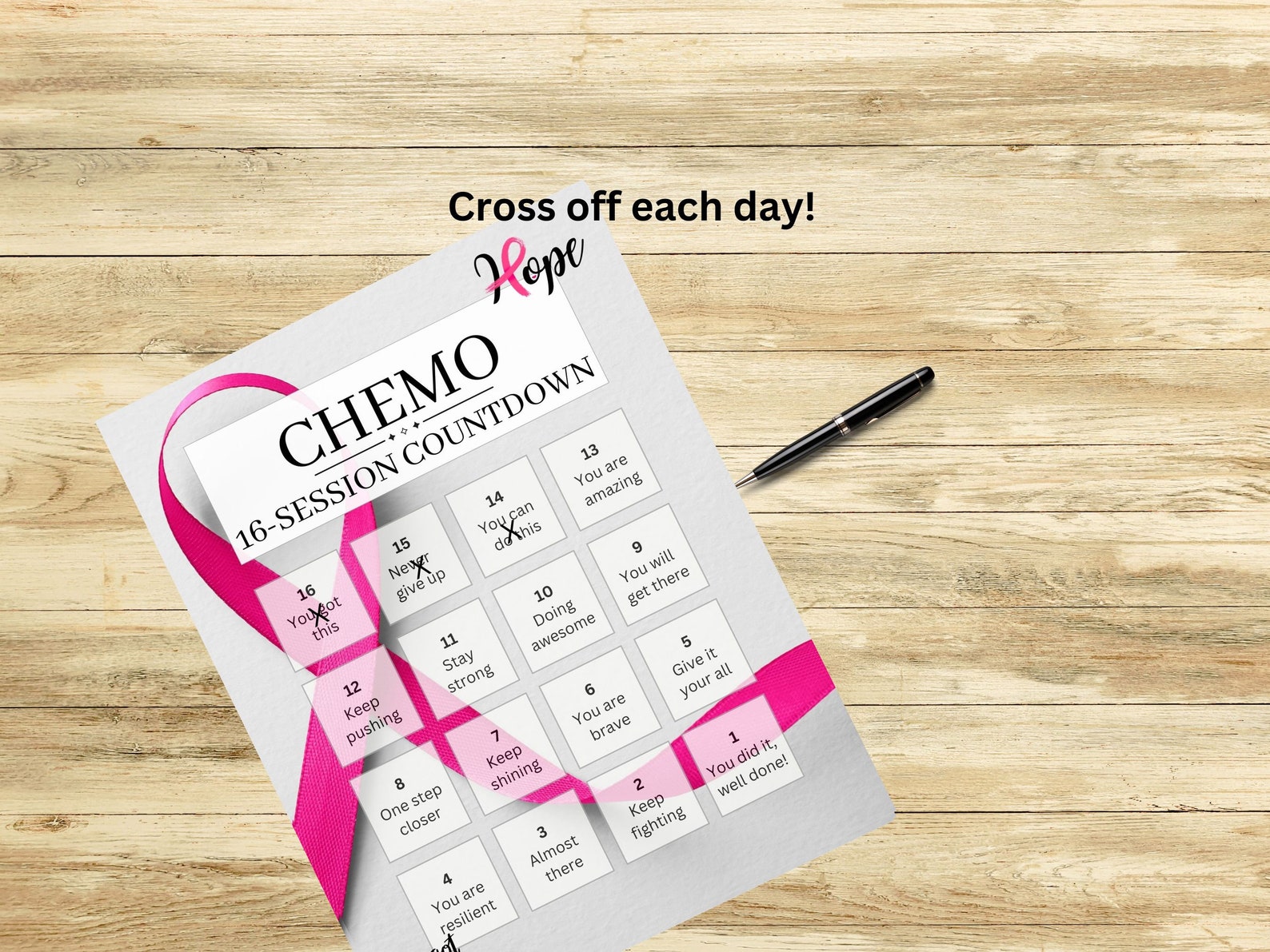 16-round Breast Cancer Chemo Treatment Countdown Calendar Printable ...