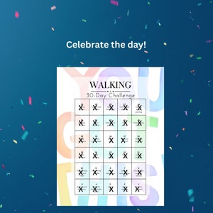 30-day Walking Challenge Countdown Calendar Printable, Walking for ...