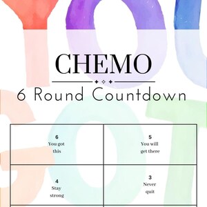6-round Chemo Treatment Countdown Calendar for Cancer Printable - Daily ...
