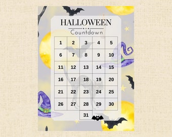 Spooky Halloween Countdown Calendar Printable - Get Ready for the Haunt ...