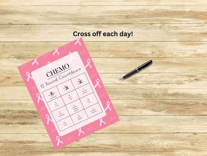 12-round Breast Cancer Chemo Treatment Countdown Calendar Printable ...