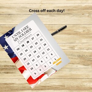 Until I See My Soldier 30-day Daily Countdown Calendar Printable ...