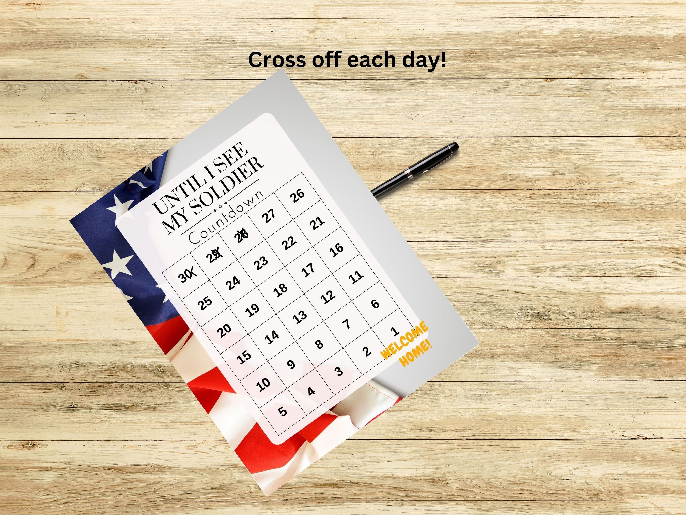Until I See My Soldier 30-day Daily Countdown Calendar Printable ...