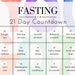 Fasting 21 Day Challenge Countdown Calendar Tracker Printable; Daniel ...