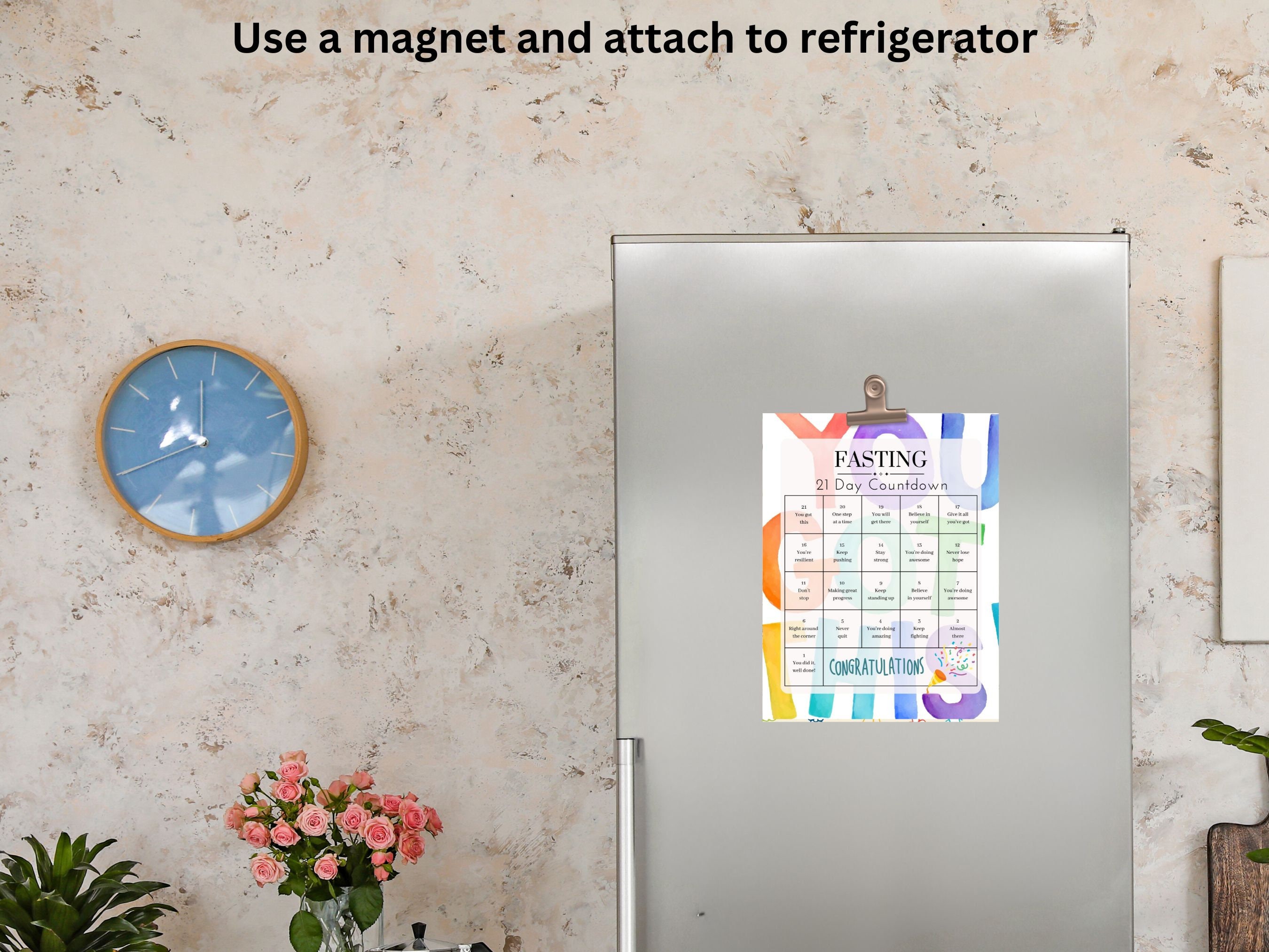 Fasting 21 Day Challenge Countdown Calendar Tracker Printable; Daniel ...
