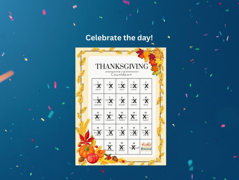 Thanksgiving Countdown Calendar Printable, Daily Quotes of Gratitude ...