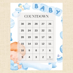 Pregnancy Countdown Calendar Instant Download Printable PDF - Etsy