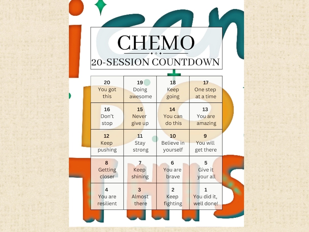 20-round Chemo Treatment Countdown Calendar for Cancer Printable ...