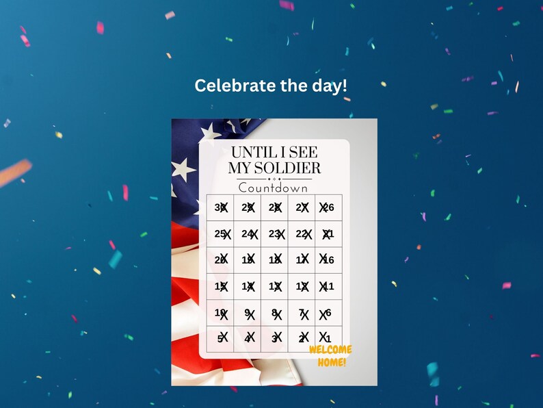 Until I See My Soldier 30-day Daily Countdown Calendar Printable ...