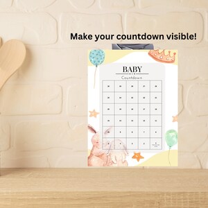 Pregnancy Countdown Calendar Instant Download Printable PDF - Etsy