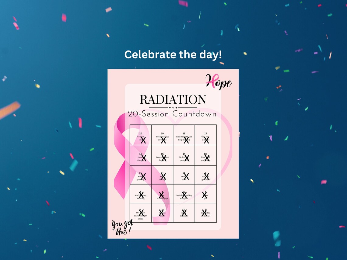 20-session Breast Cancer Radiation Treatment Countdown Calendar ...