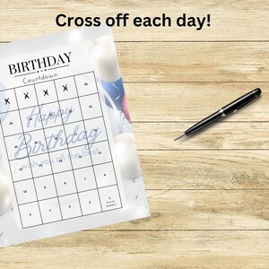 Birthday Countdown Calendar Instant Download Printable PDF, Milestone ...