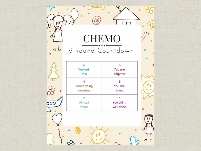 6-round Kid Chemo Treatment Countdown Calendar Tracker Journal Care ...