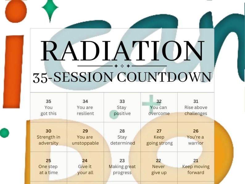 35-session Radiation Treatment Daily Countdown Calendar for Cancer ...