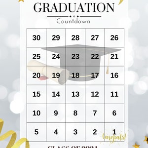 Graduation Countdown Calendar Printable, Graduation Ceremony ...