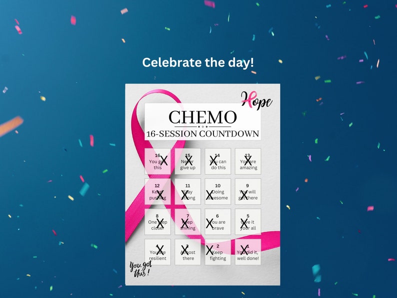 16-round Breast Cancer Chemo Treatment Countdown Calendar Printable ...
