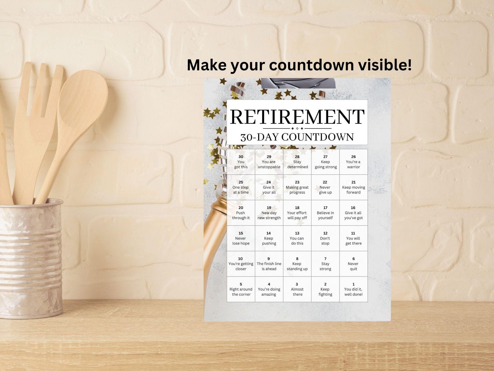 Retirement Countdown Calendar Instant Download Printable PDF - Etsy