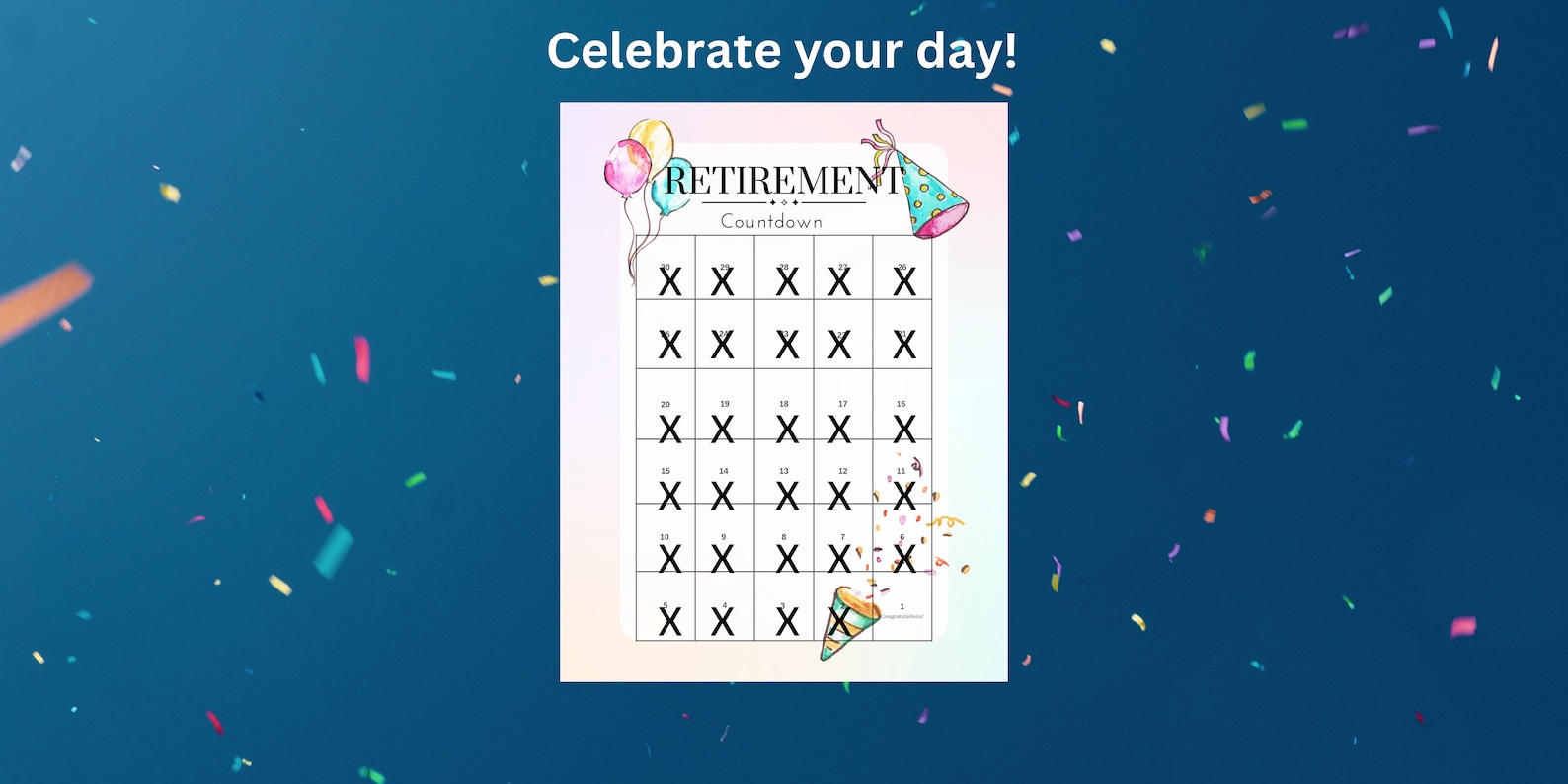 Retirement Countdown Calendar Instant Download Printable PDF - Etsy