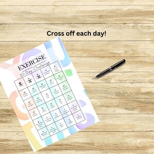 30-day Exercise Challenge Countdown Calendar Printable, Exercise ...
