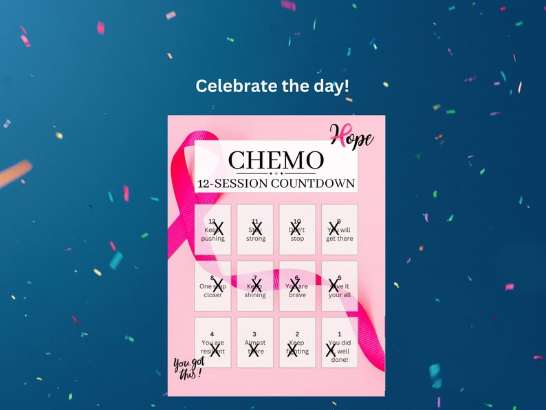 12-round Breast Cancer Chemo Treatment Countdown Calendar Printable ...