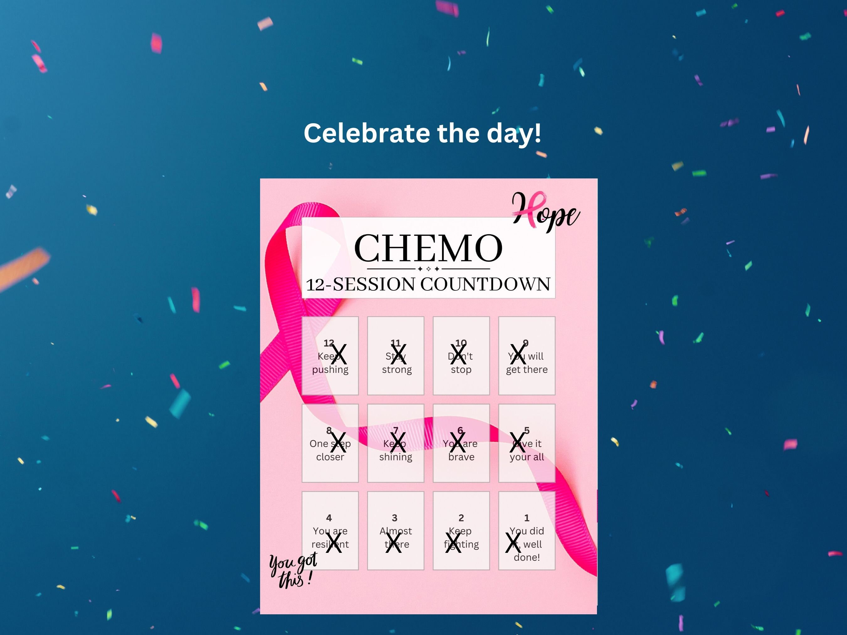 12-round Breast Cancer Chemo Treatment Countdown Calendar Printable ...