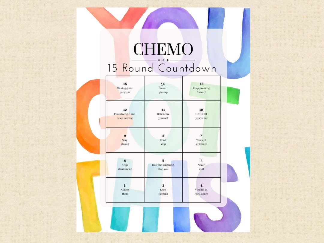 15-round Chemo Treatment Countdown Calendar Tracker Journal Care ...