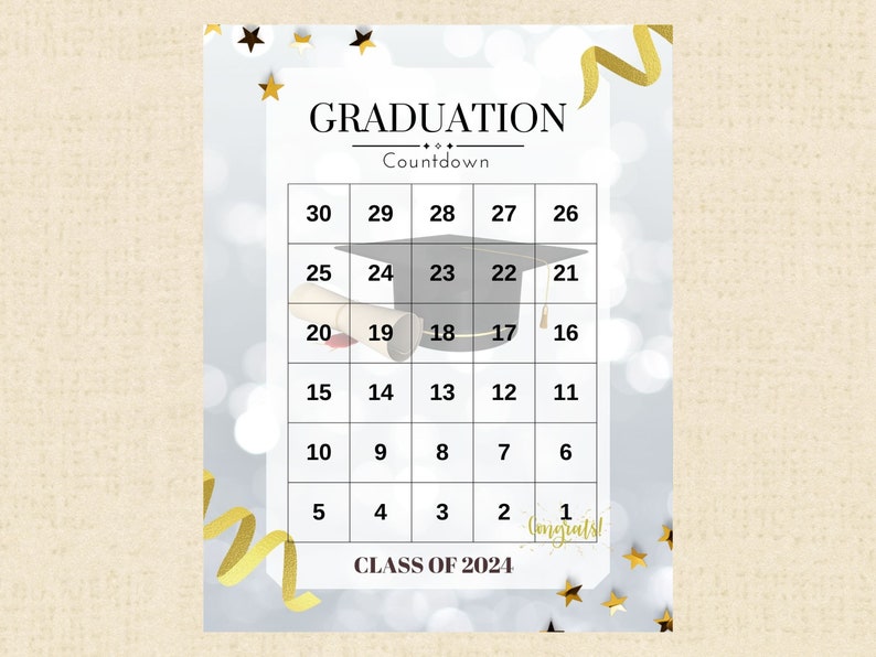 Graduation Countdown Calendar Printable, Graduation Ceremony ...