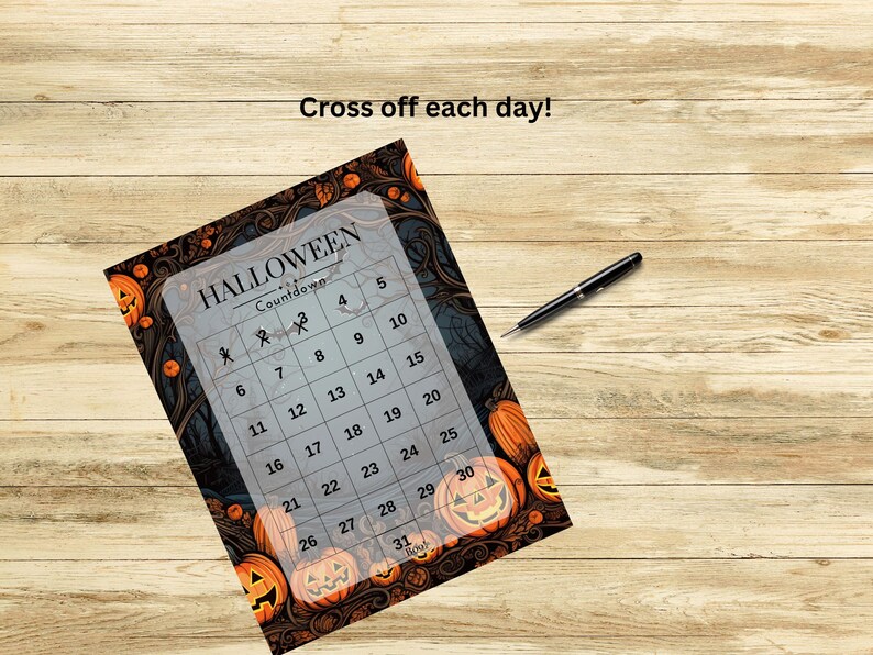 Spooky Halloween Countdown Calendar Printable Get Ready for the Haunt ...