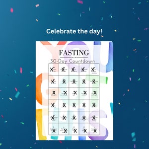 Fasting 30 Day Challenge Countdown Calendar Tracker Printable; Daniel ...