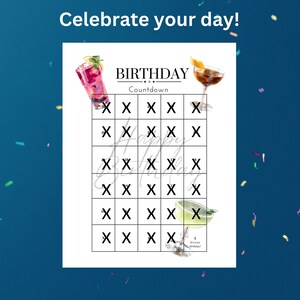Milestone Birthday Countdown Calendar Instant Download Printable PDF ...