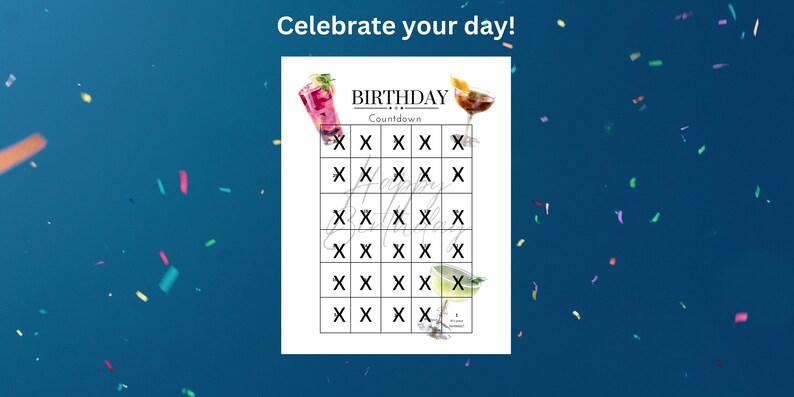 Milestone Birthday Countdown Calendar Instant Download Printable PDF ...