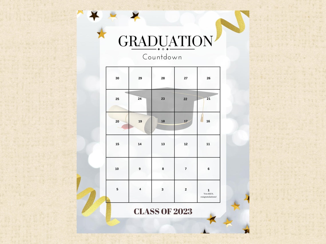Graduation Countdown Calendar Printable, Graduation Ceremony ...