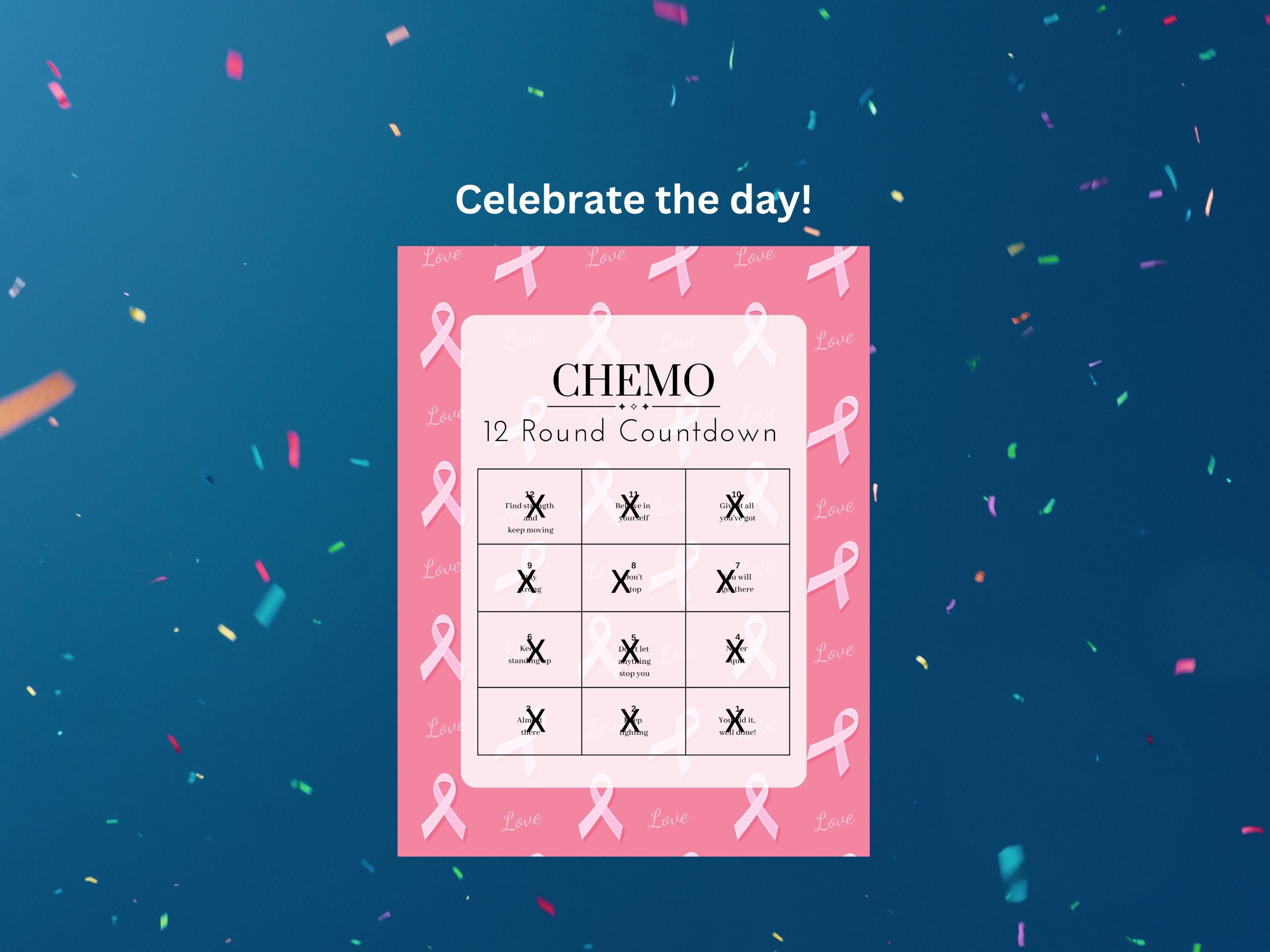 12-round Breast Cancer Chemo Treatment Countdown Calendar Printable ...