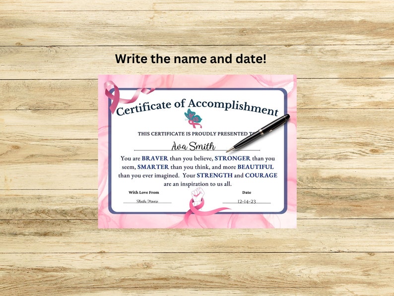 Breast Cancer Fighter Appreciation Certificate Printable | Cancer Free ...