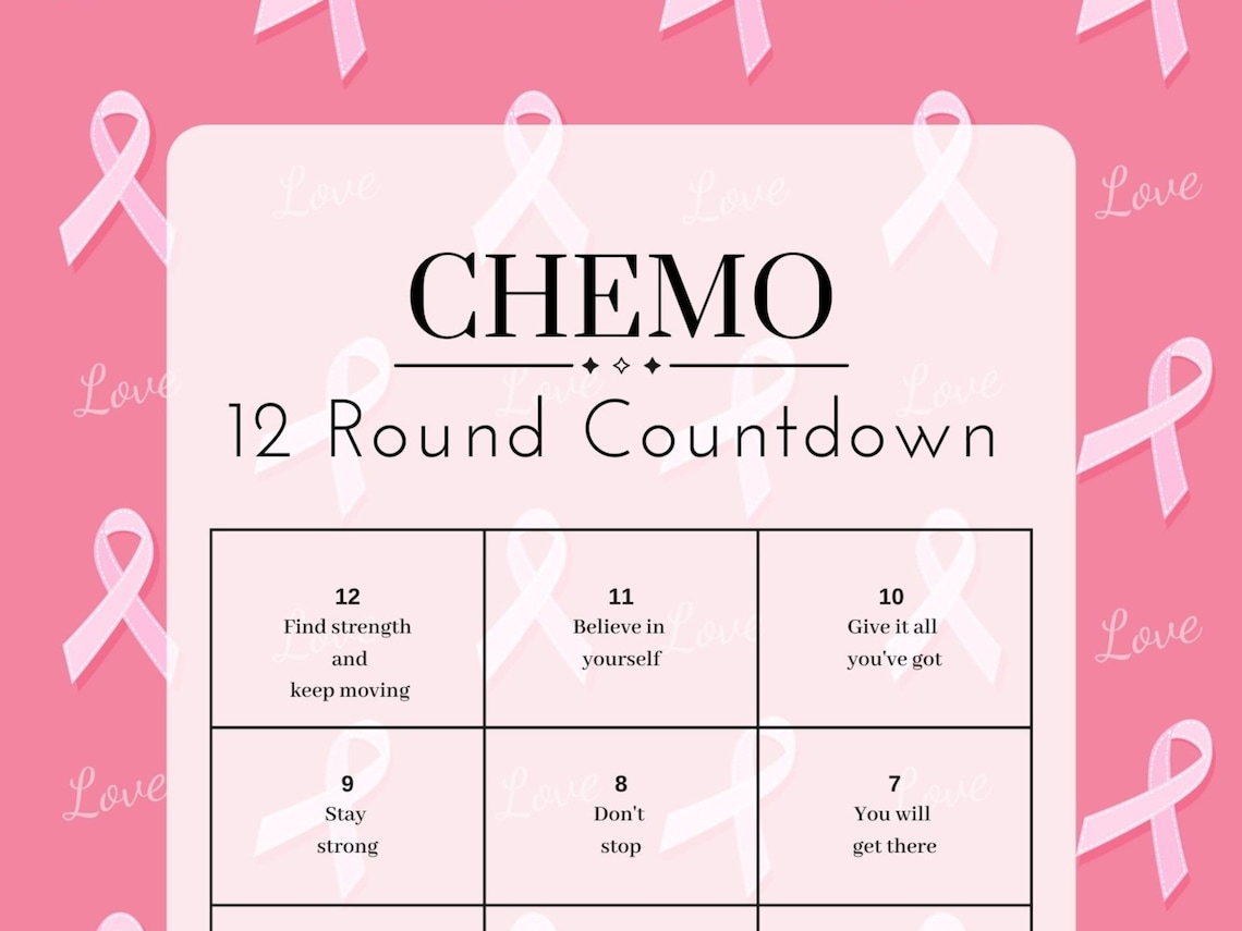 12-round Breast Cancer Chemo Treatment Countdown Calendar Printable ...