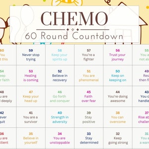 60-round Kid Chemo Treatment Countdown Calendar Tracker Journal Care ...