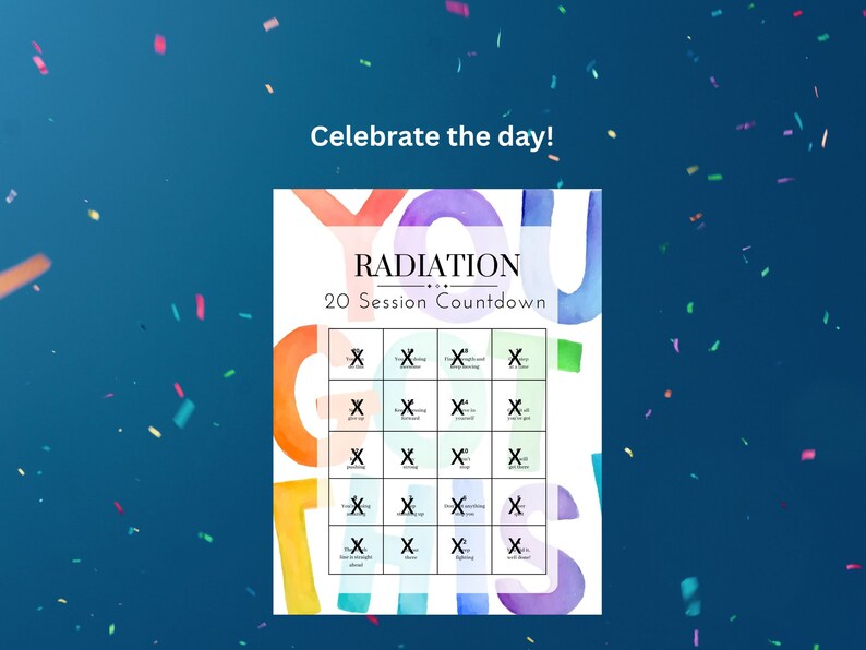 20-session Radiation Treatment Daily Countdown Calendar for Cancer ...