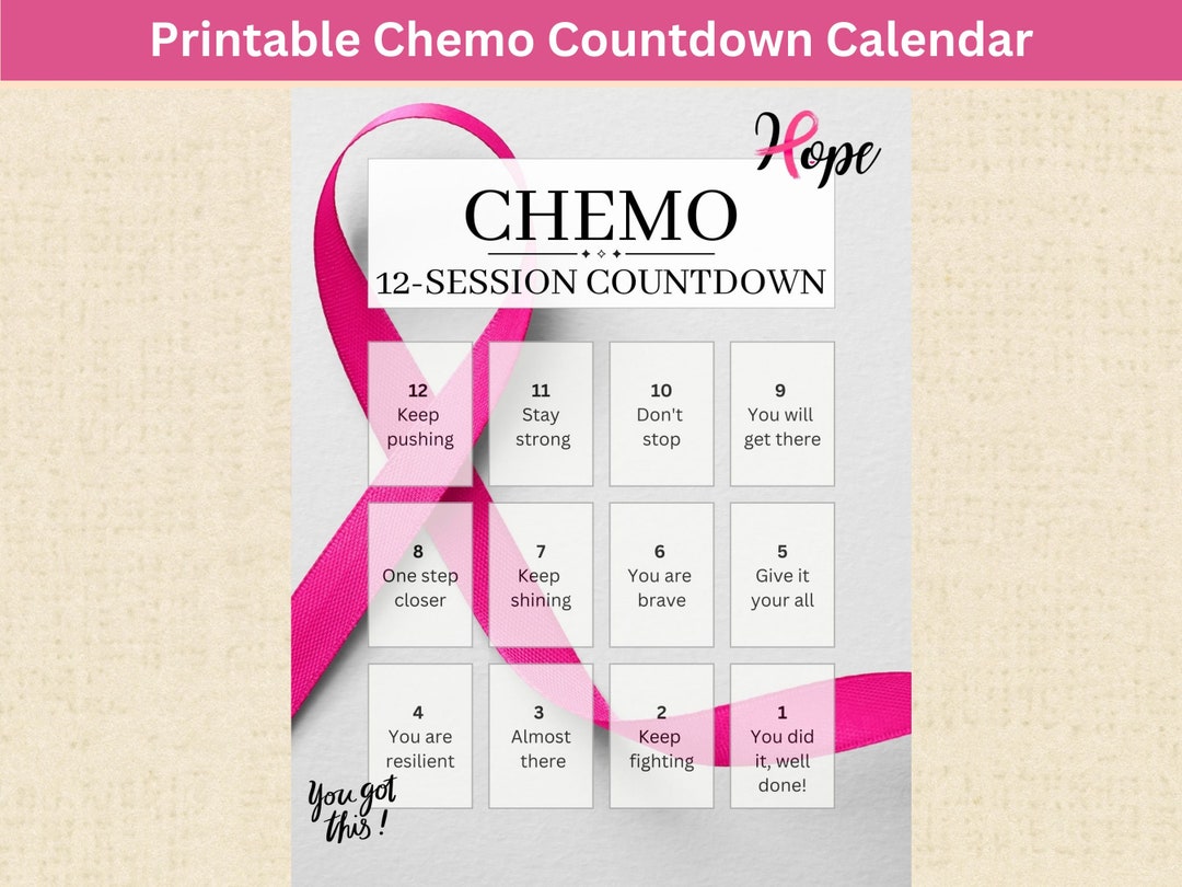 12-round Breast Cancer Chemo Treatment Countdown Calendar Printable ...