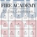 Fire Academy 30-day Daily Countdown Calendar Printable, Firefighter ...