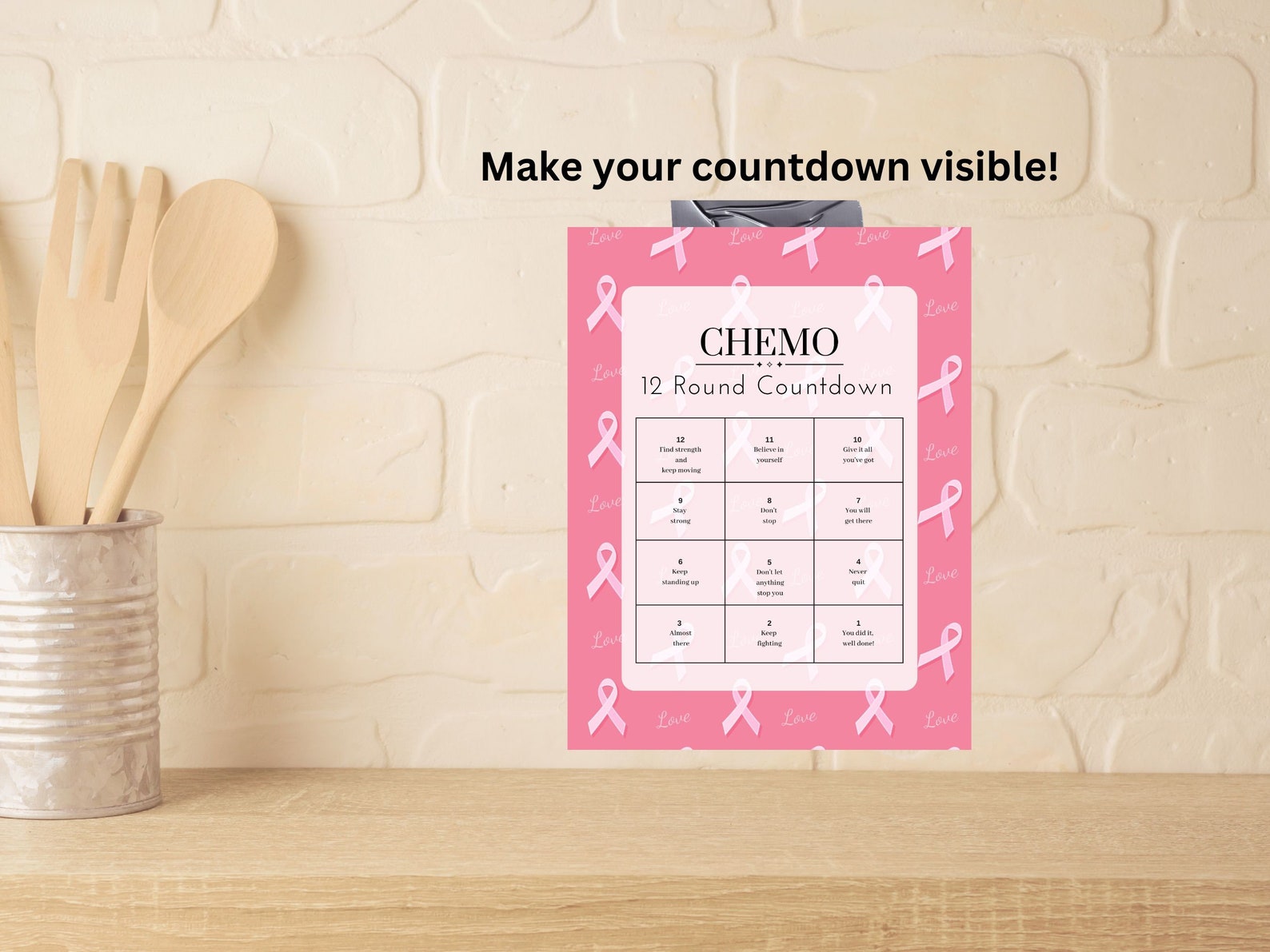 12-round Breast Cancer Chemo Treatment Countdown Calendar Printable ...
