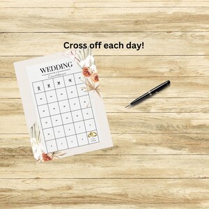 Wedding Countdown Calendar Instant Download Printable PDF - Etsy