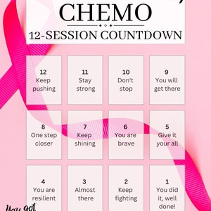 12-round Breast Cancer Chemo Treatment Countdown Calendar Printable ...