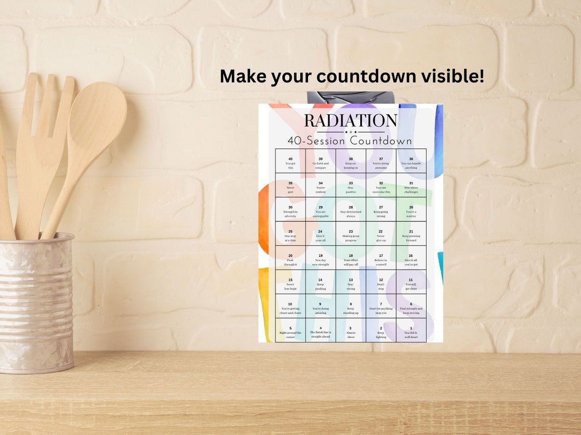 40-session Radiation Countdown Calendar Tracker Journal Care Package ...