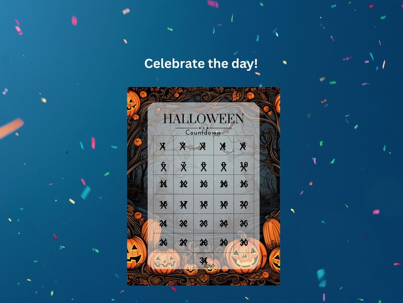 Spooky Halloween Countdown Calendar Printable Get Ready for the Haunt ...