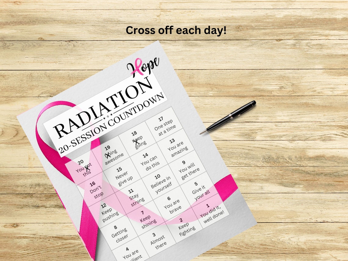 20-session Breast Cancer Radiation Treatment Countdown Calendar ...
