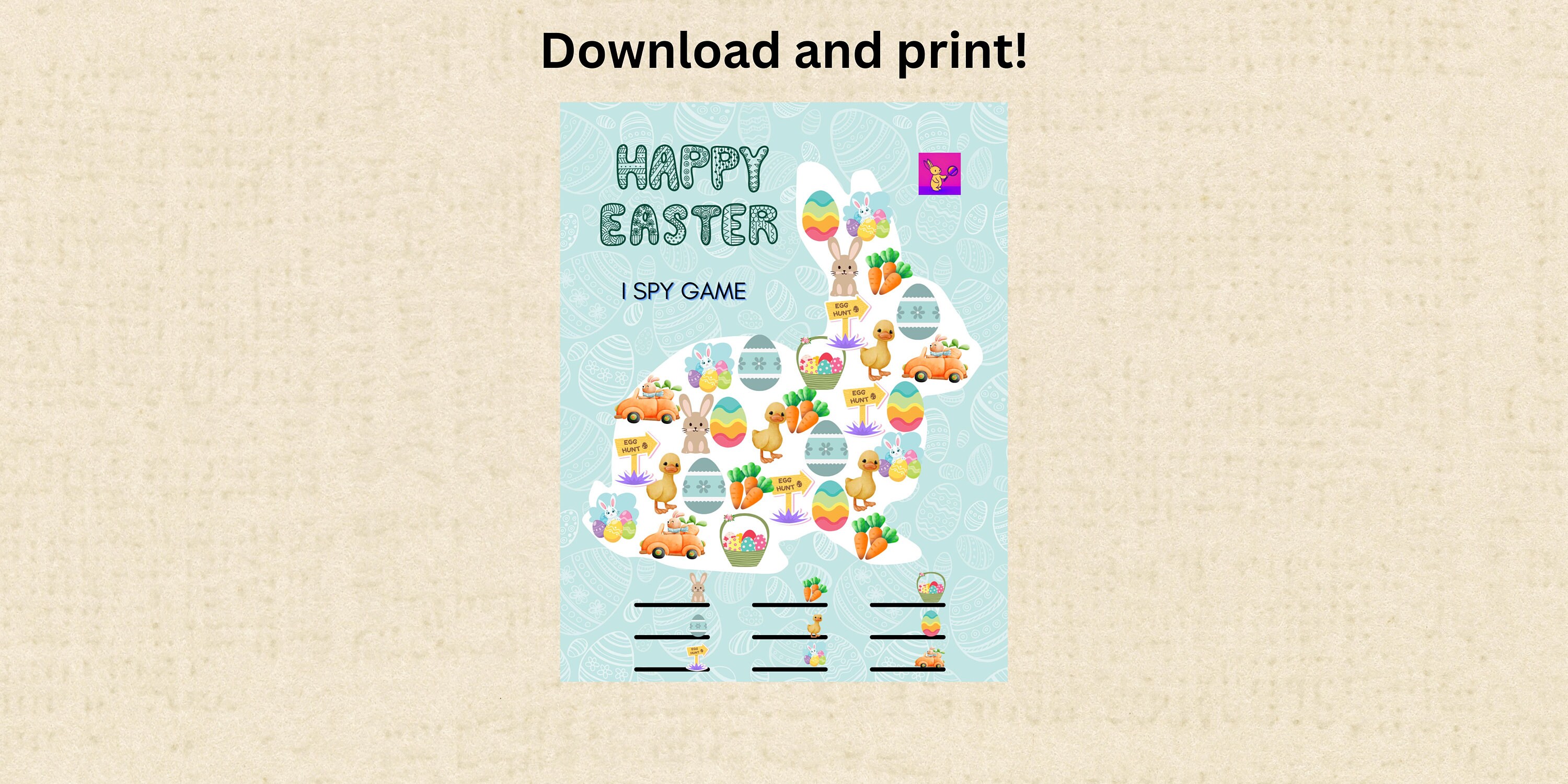 Easter I Spy Game for Kids - Have Fun! Instant Download Printable PDF ...